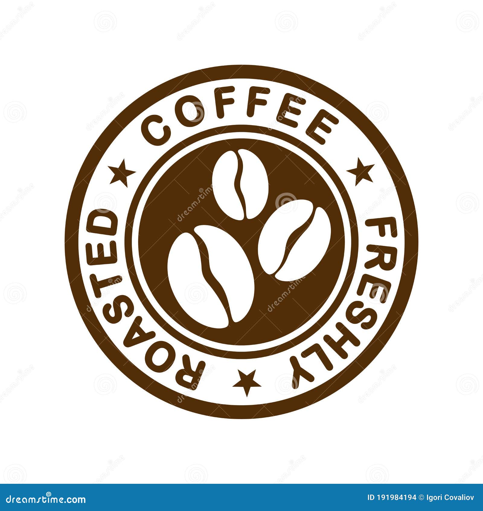 Brown Freshly Roasted Coffee Stamp. Vector Illustration Stock Vector ...