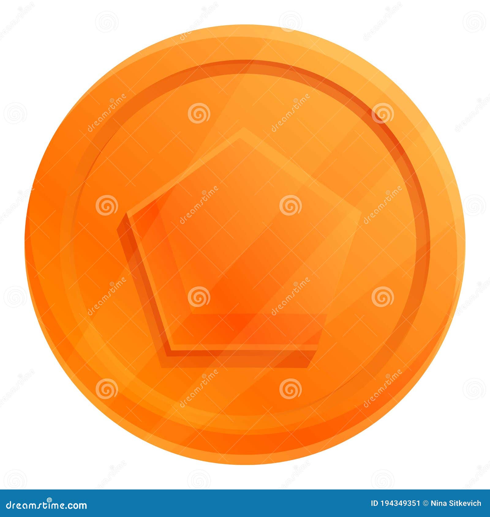 Brown Game Token Icon, Cartoon Style Stock Vector - Illustration of ...
