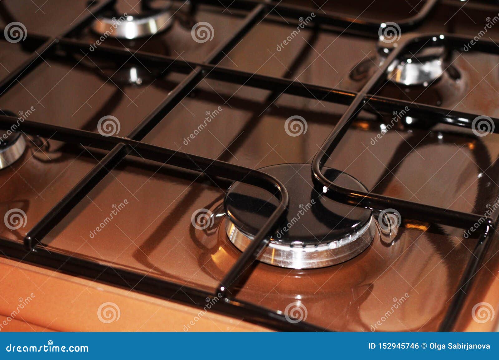 Brown gas stove so close stock photo. Image of kitchen - 152945746