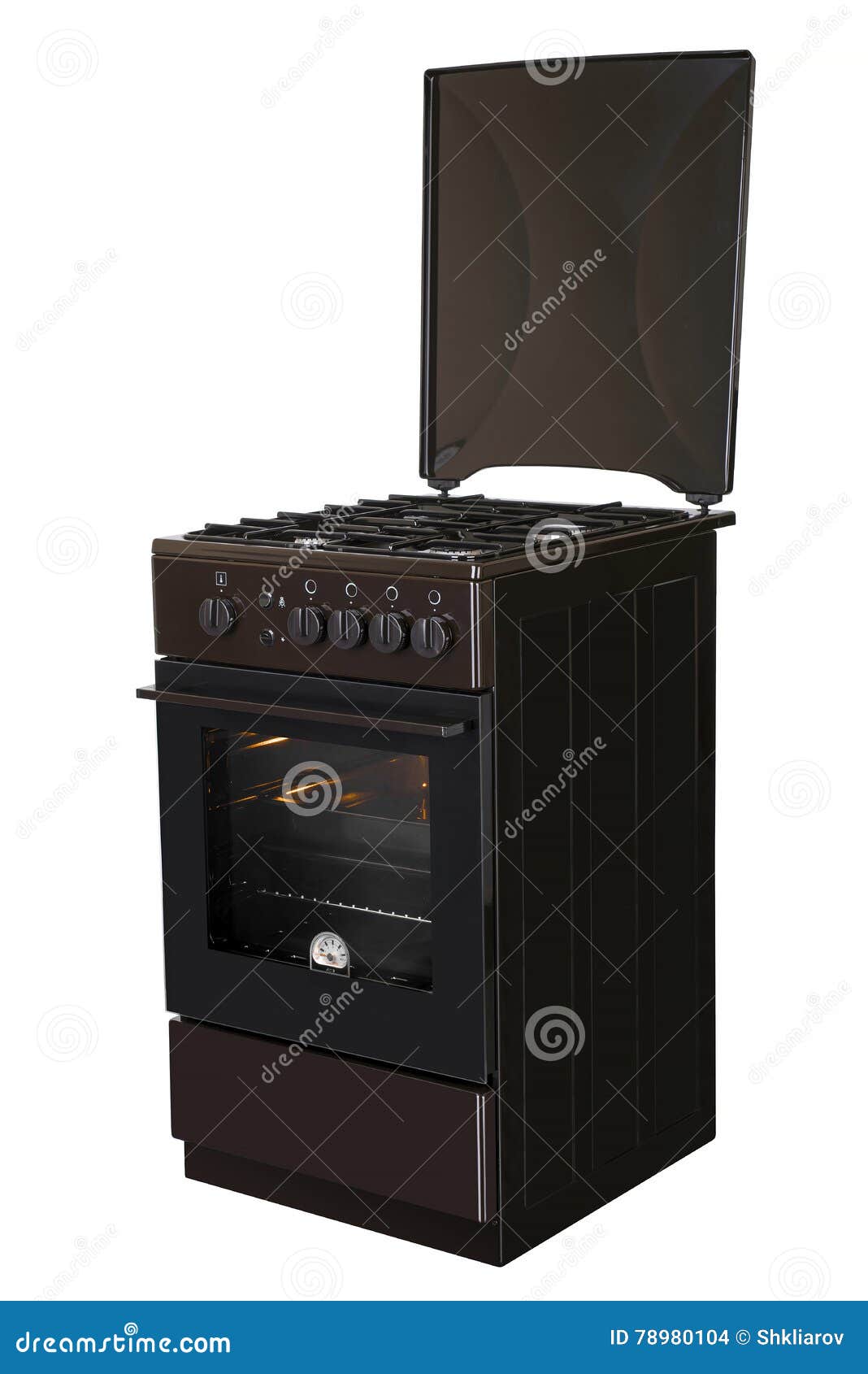 Brown Gas Stove Isolated on a White Background Stock Photo - Image of ...