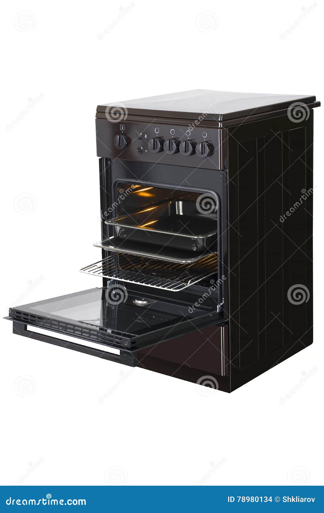 Brown Gas Stove Isolated on a White Background Stock Photo - Image of ...