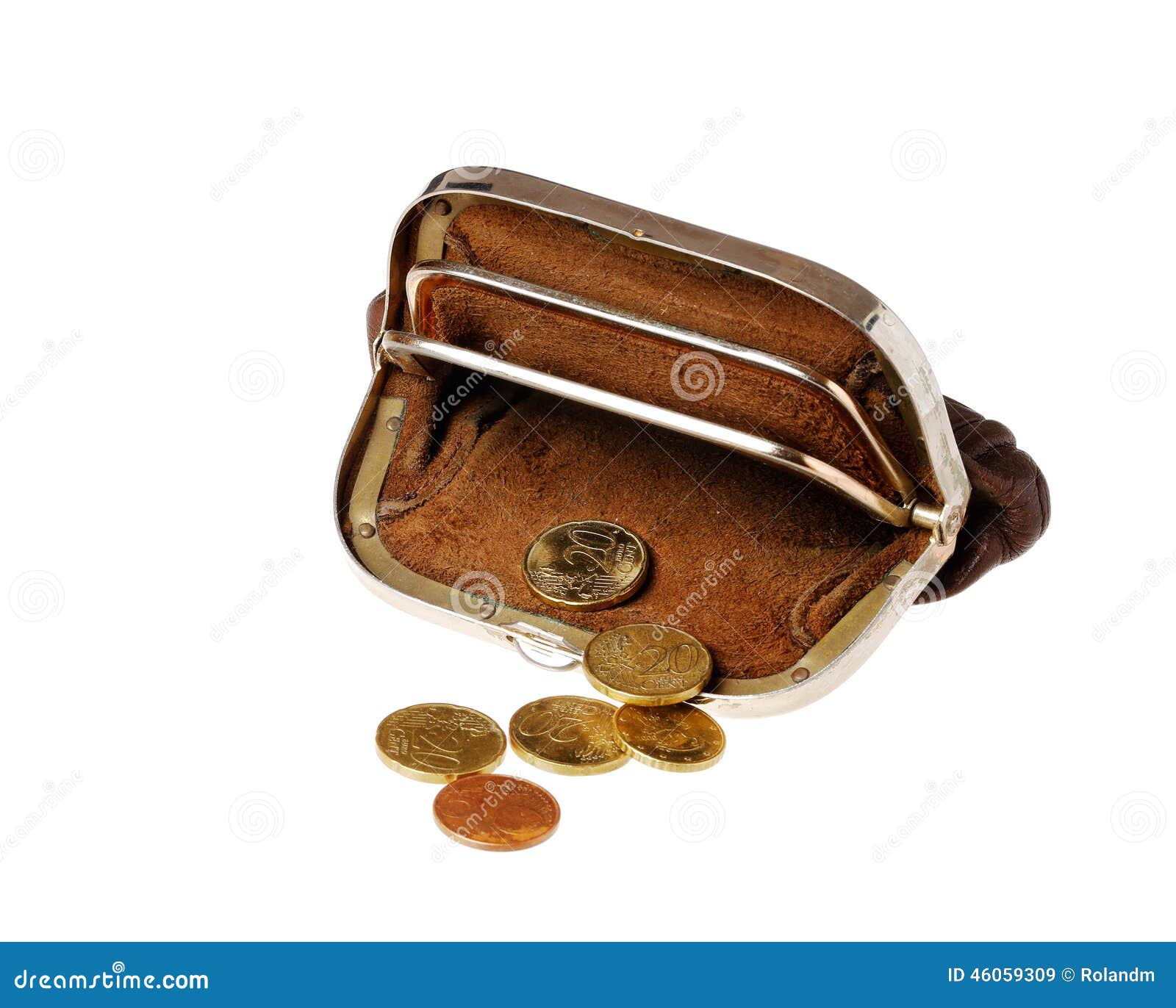 Brown-Geldbeutel Mit Münzen Stockbild - Bild von finanzierung, geld ...