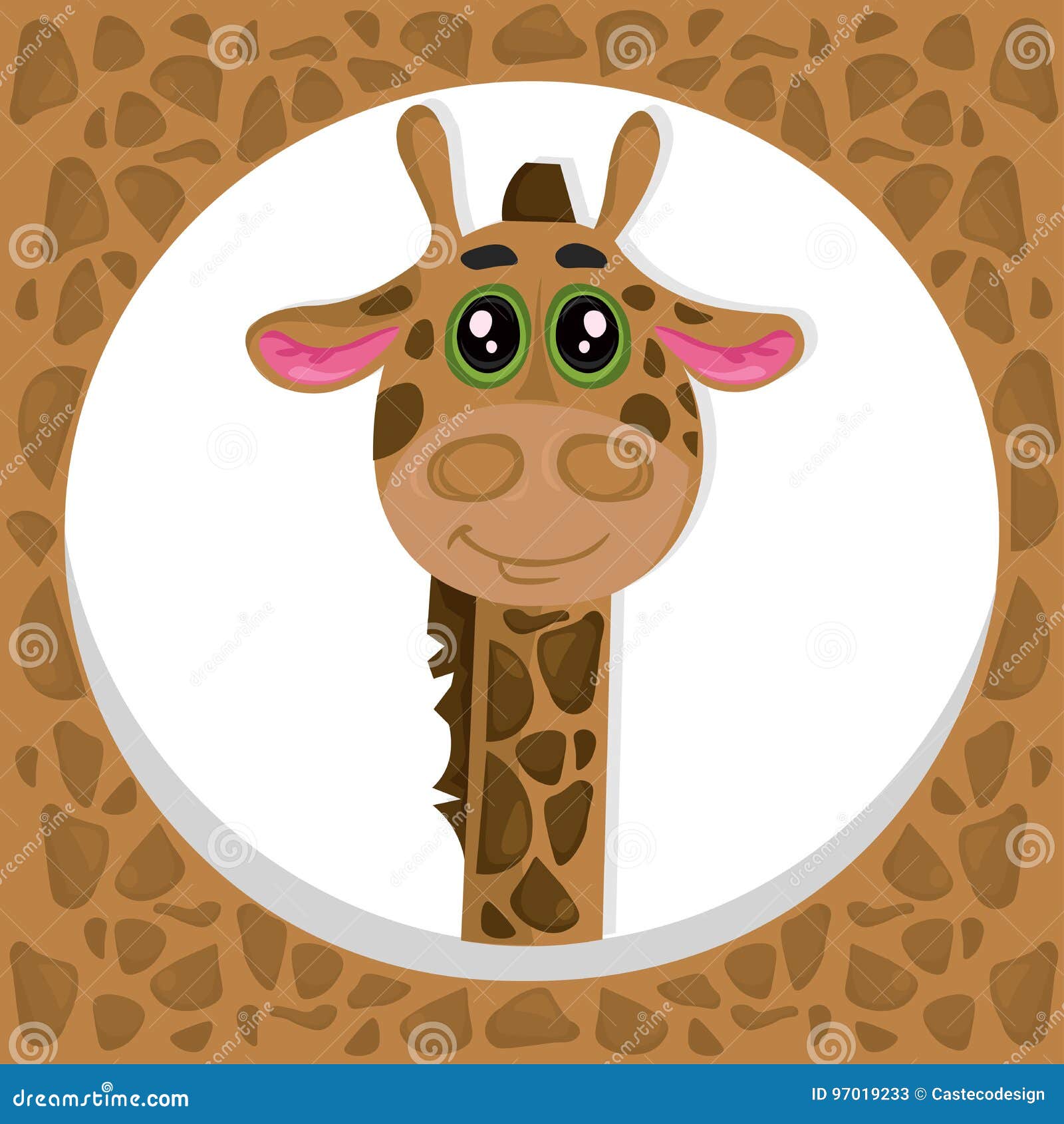 Brown Giraffe Cartoon Icon Vector Illustration Stock Vector ...