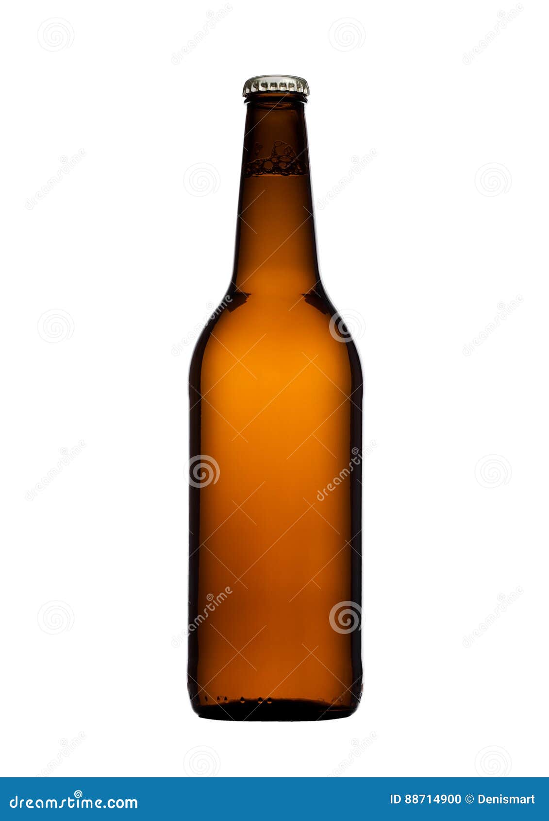 Brown Glass Beer Bottle with Yellow Cap Isolated Stock Photo - Image of ...