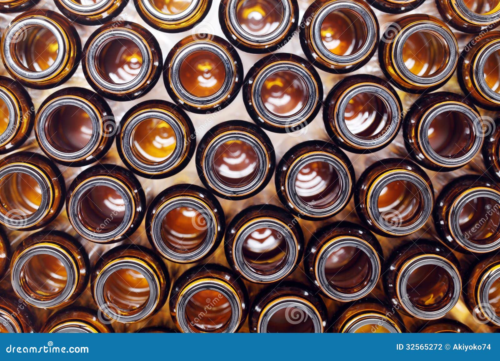 Brown Glass Bottles Top View Stock Photo - Image of group, nourishment ...