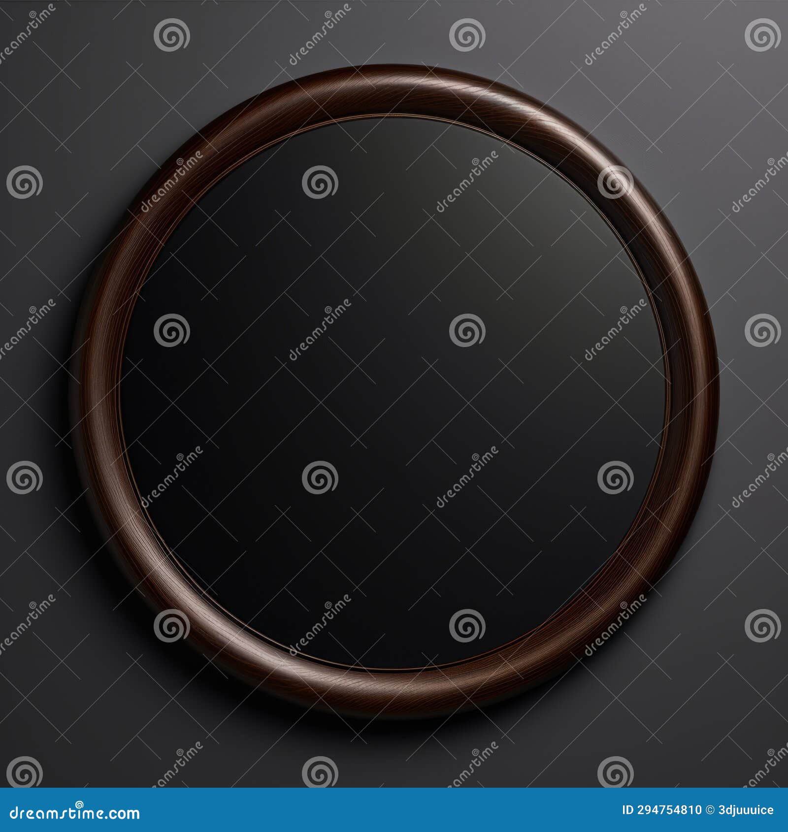 Brown Glossy Surface Minimalistic Round Picture Frame. Stock ...