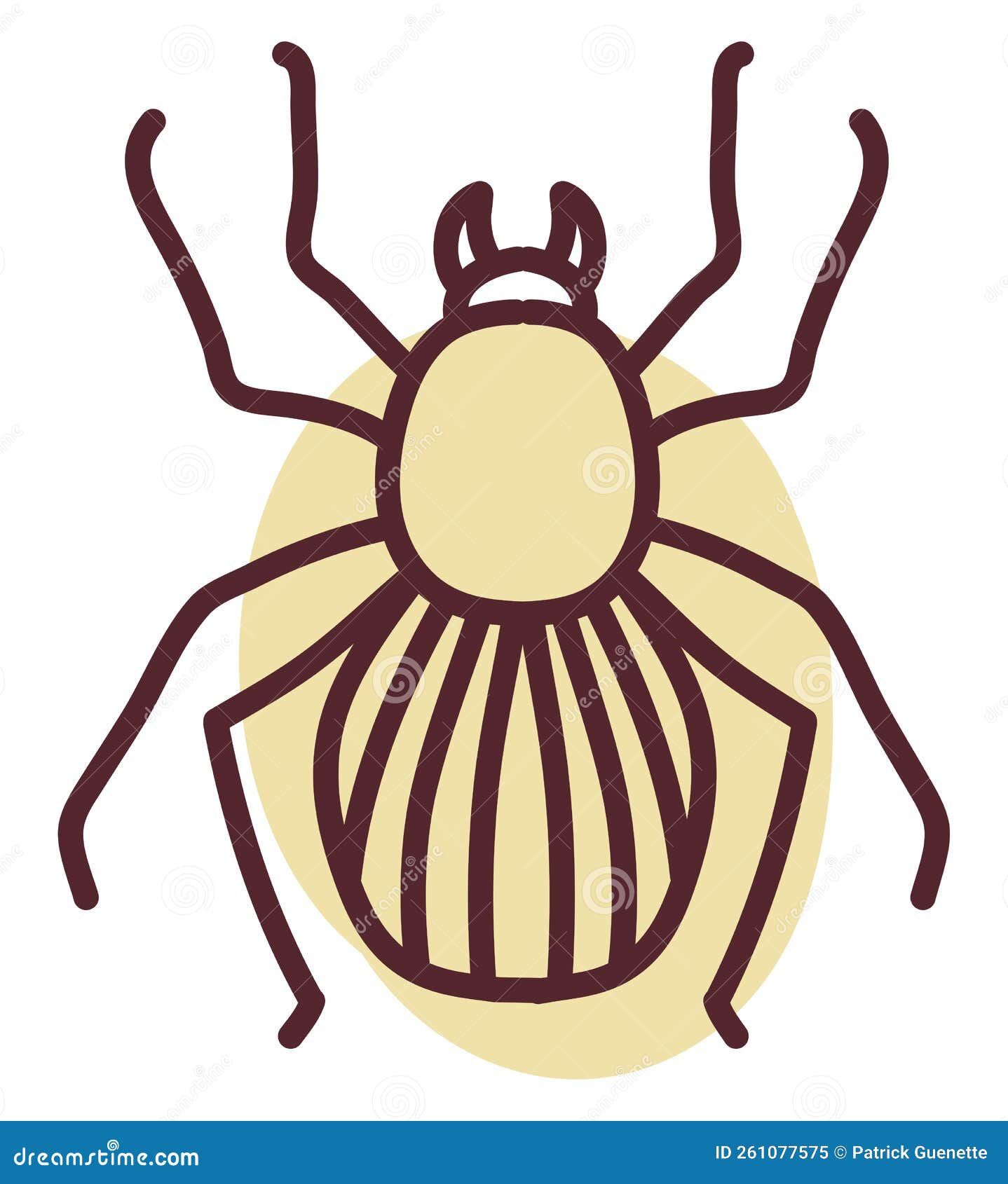 Brown gnat bug, icon stock vector. Illustration of pest - 261077575