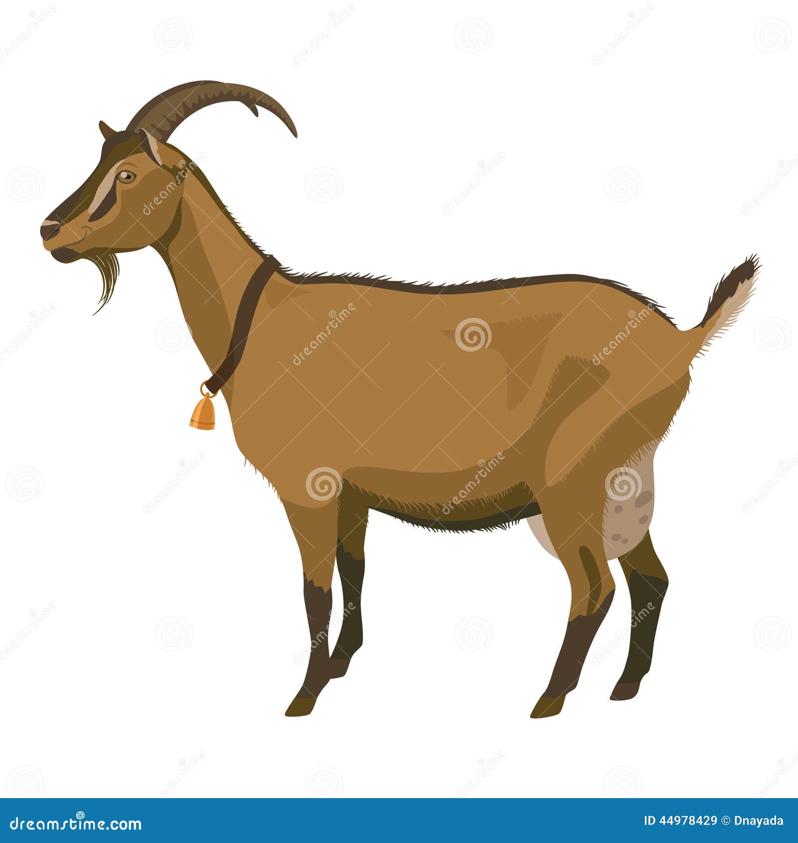 Brown Goat, Side View, Isolated Stock Vector - Illustration of design ...