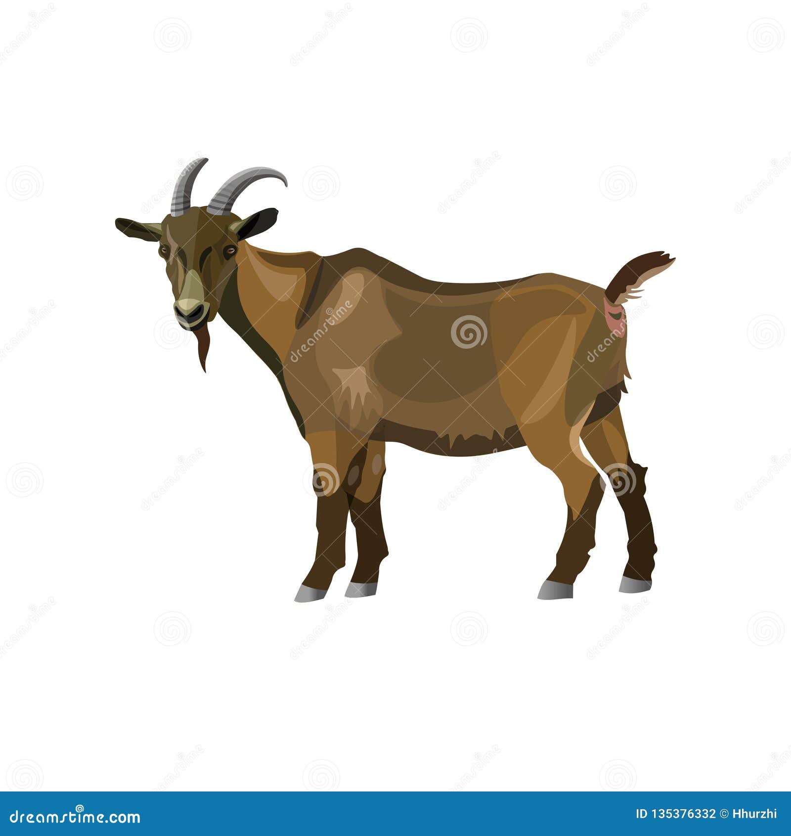 Goat Standing Silhouette Cartoon Vector | CartoonDealer.com #135376293