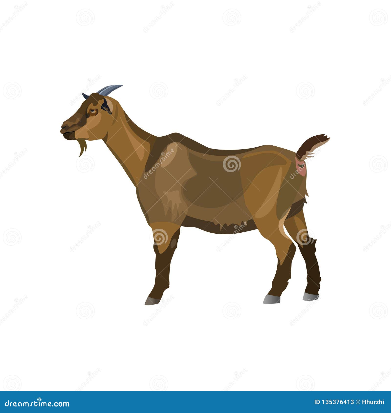 Goat Standing Silhouette Cartoon Vector | CartoonDealer.com #135376293