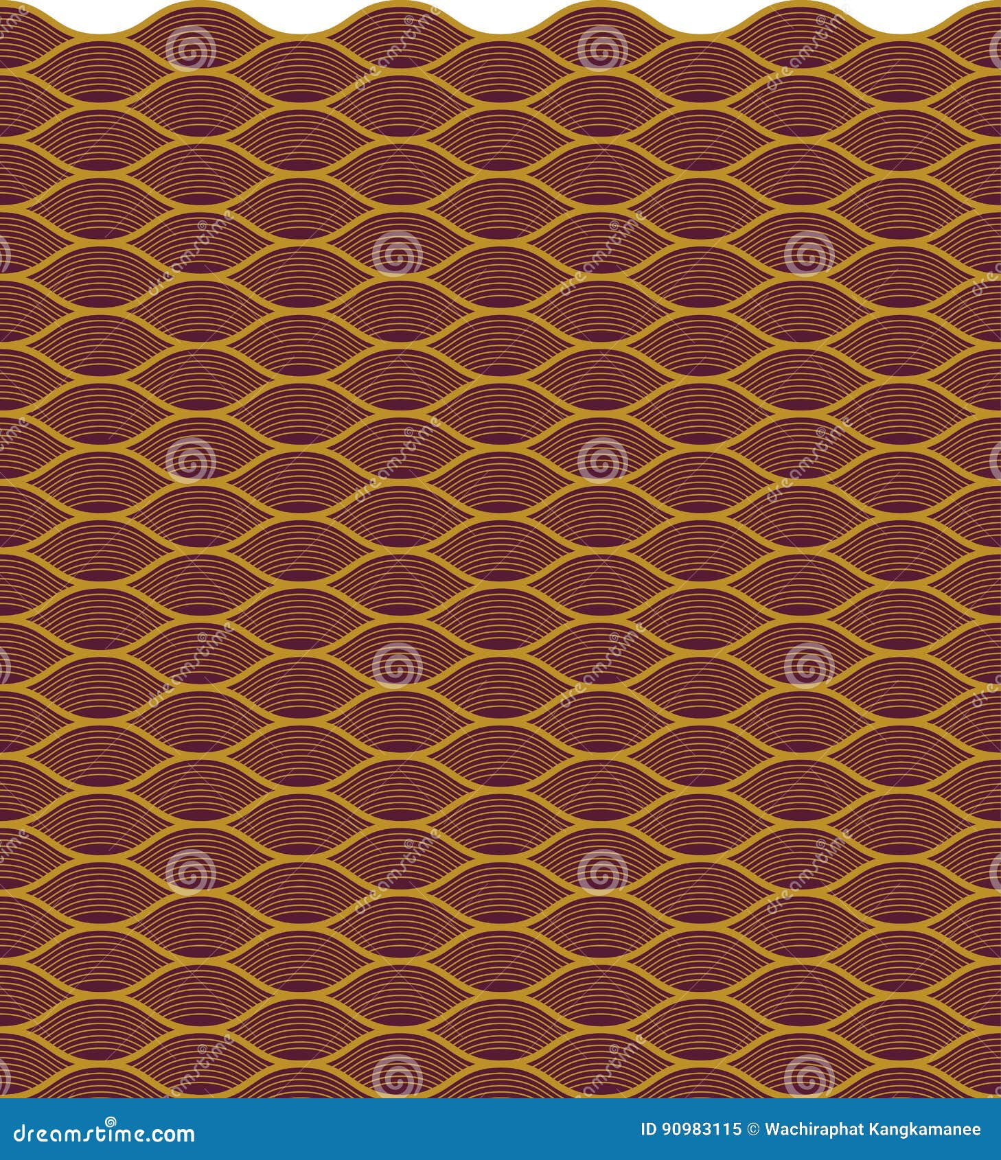 Brown and Gold Seamless Wave Pattern Stock Vector - Illustration of ...