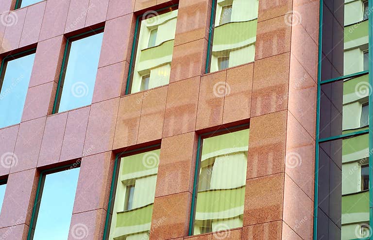 Brown Granite Office Building Stock Image - Image of modern, center ...
