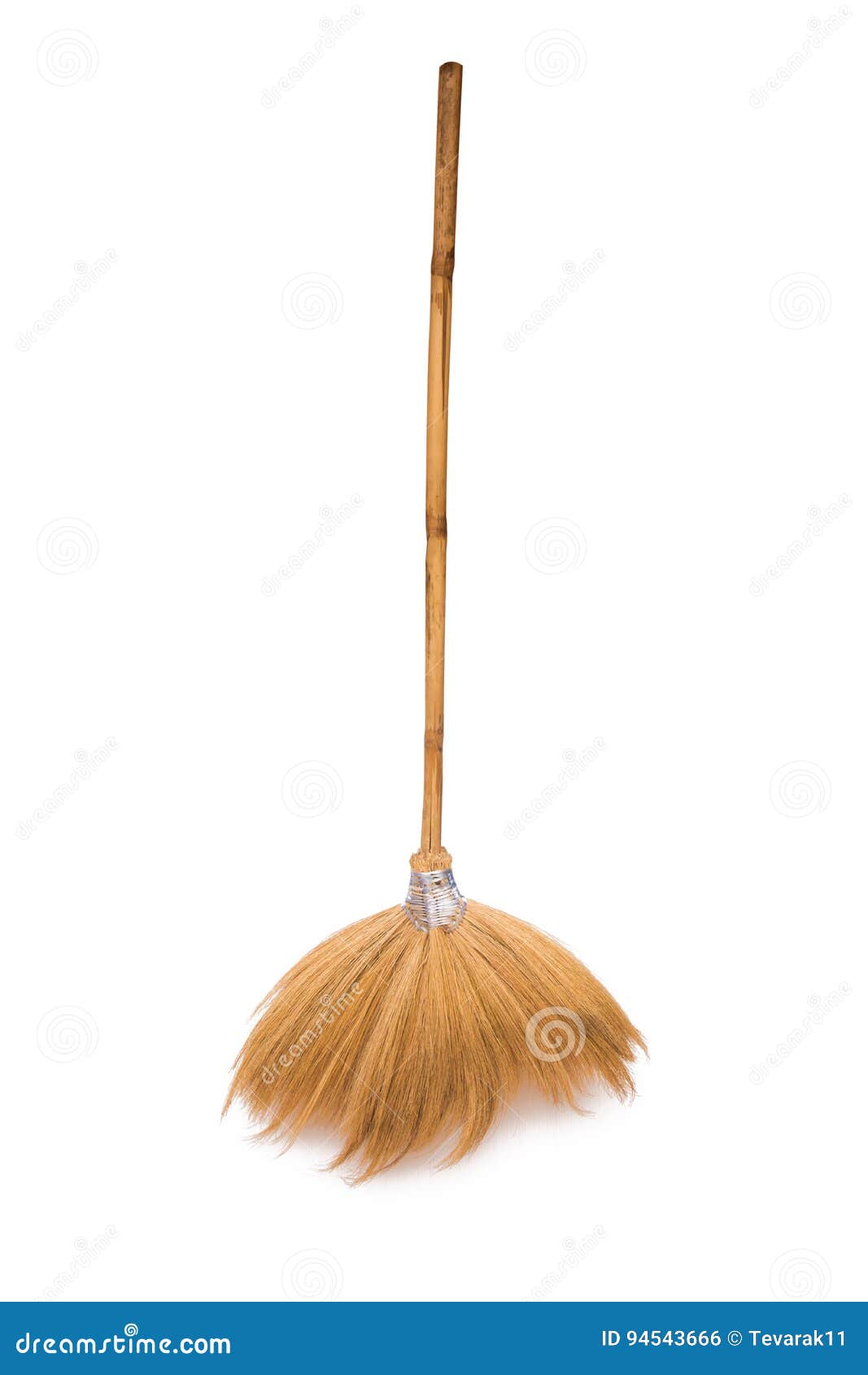 Brown Grass Broom Isolated on White Stock Photo - Image of cleaner ...