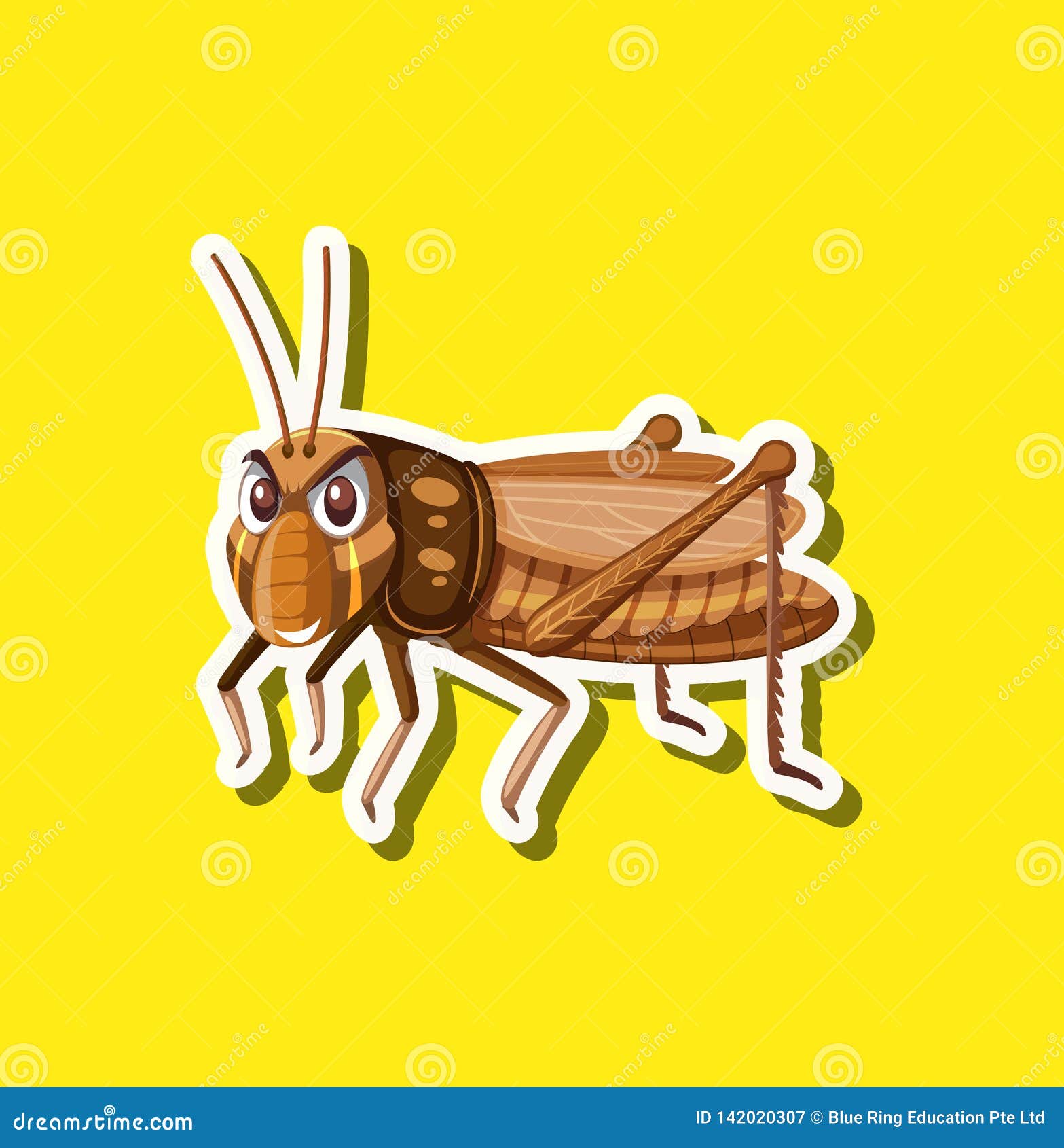 A Brown Grasshopper Character Stock Vector - Illustration of ...