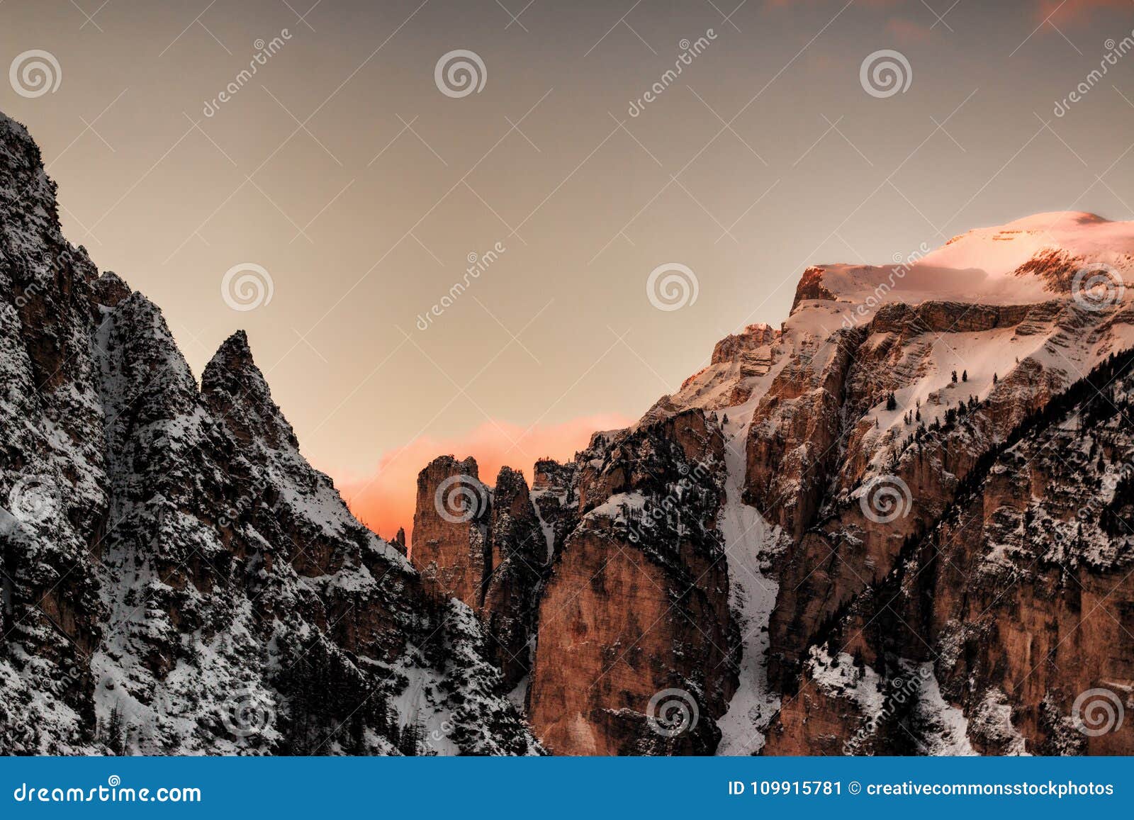 Brown And Gray Snow-covered Mountains Picture. Image: 109915781