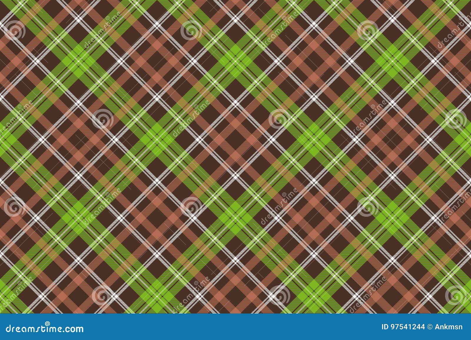Brown Green Check Plaid Seamless Pattern Stock Vector - Illustration of ...