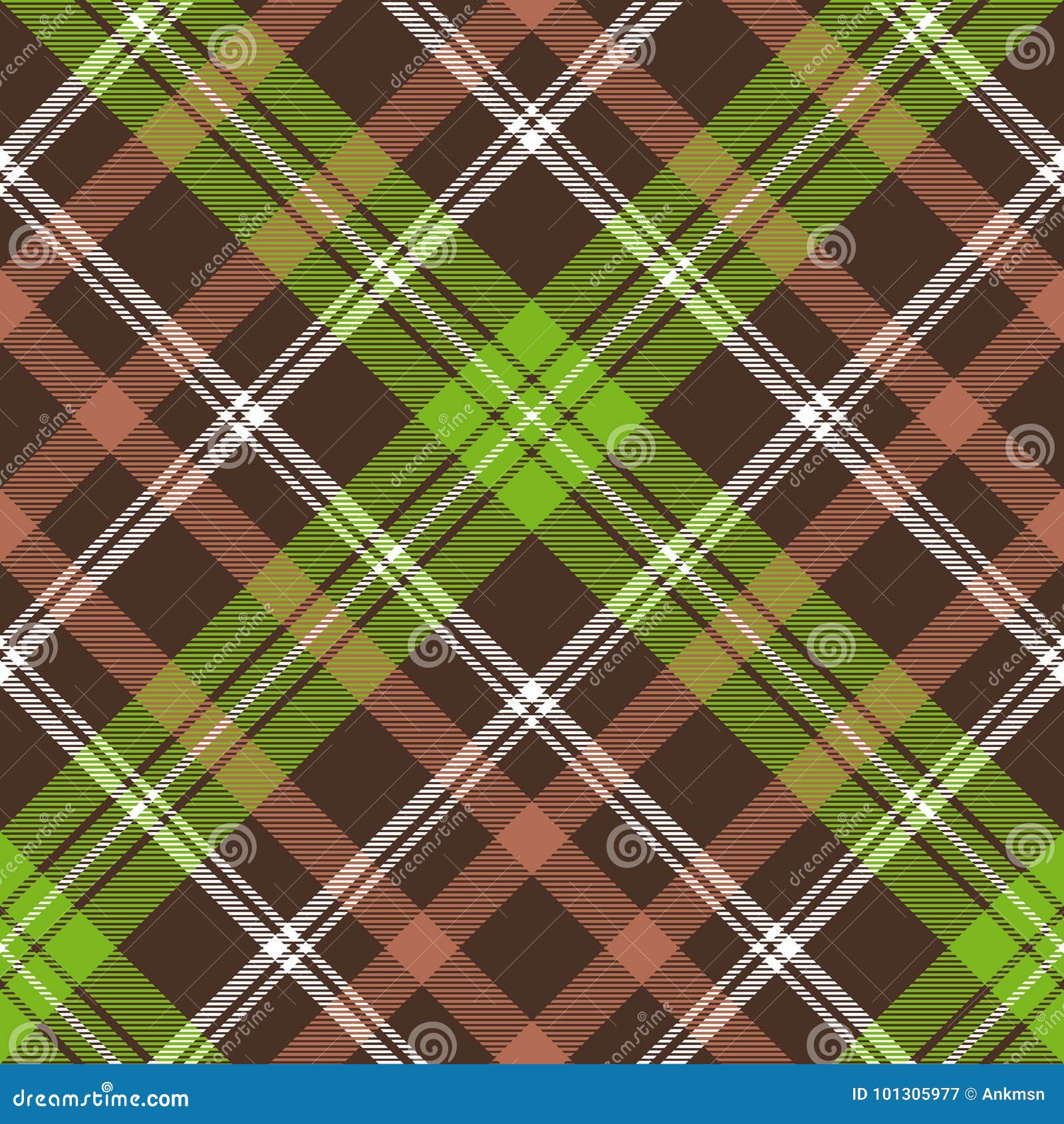 Brown Green Check Plaid Seamless Pattern Stock Vector - Illustration of ...