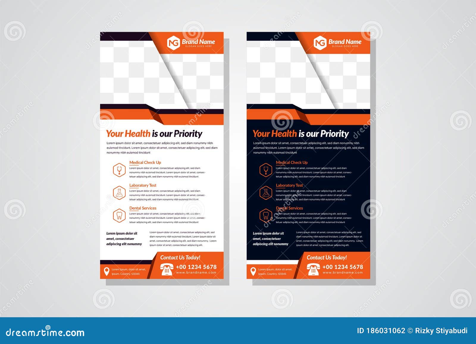 Vertical Layout Of Flyer Design Template With Rectangle Shape For Photo ...