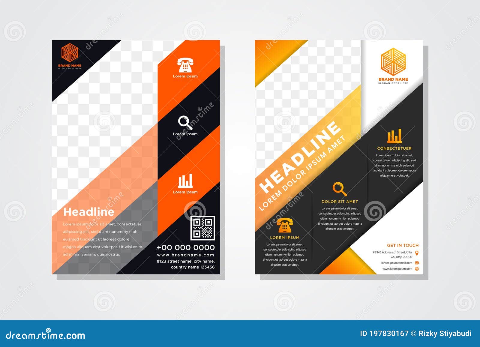 .gradient Triangles on Poster. Vertical Layout in A4 Size with Space ...