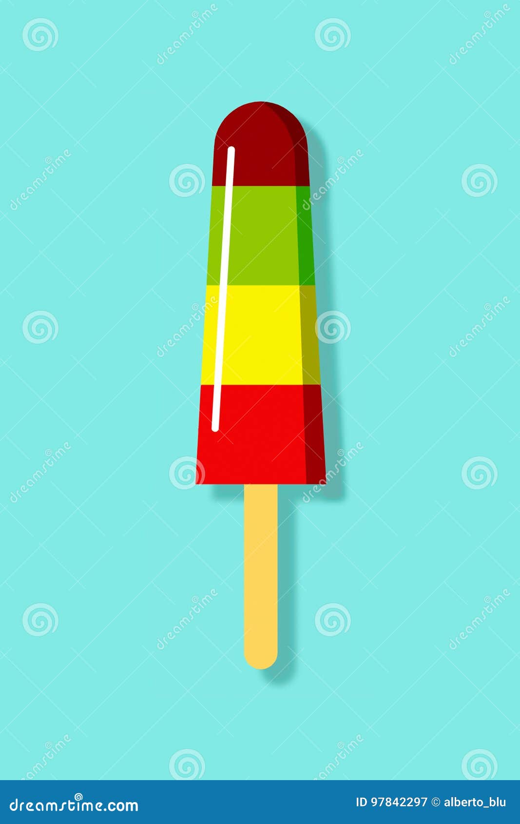 Brown Green Yellow & Red Popsicle Flat Icon Illustration Stock ...