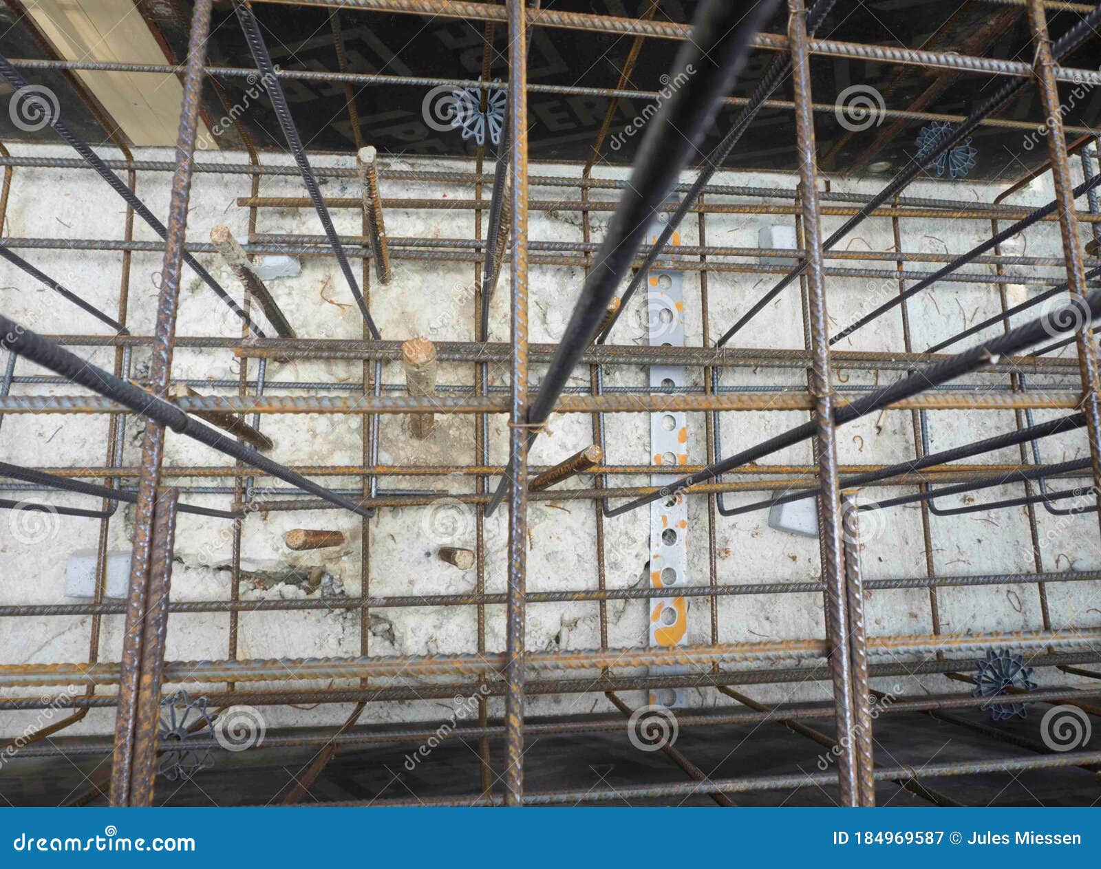 Steel Bar Framework in Construction Site Stock Image - Image of brown ...