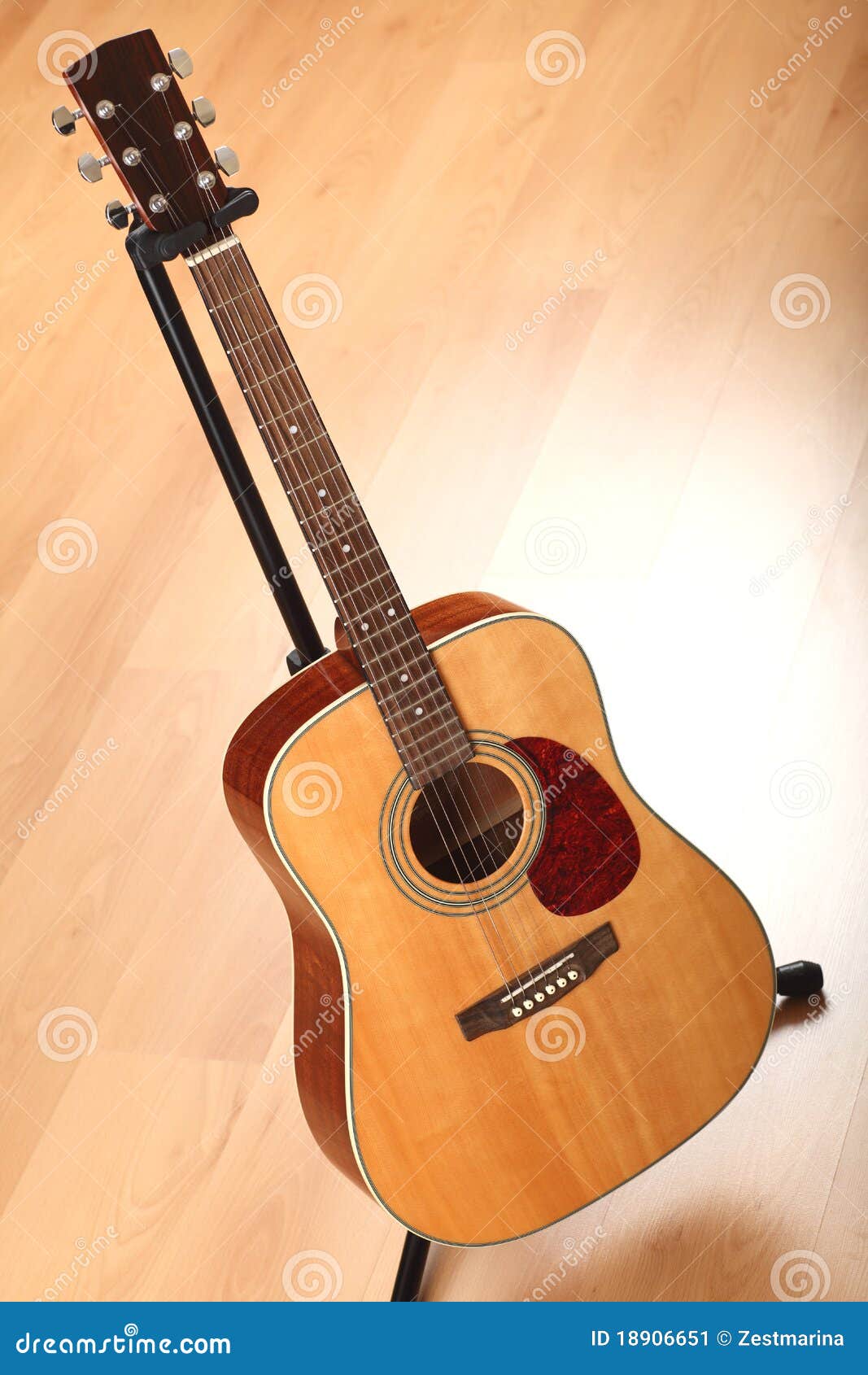 Brown Guitar on Neutral Background Stock Image - Image of instrument ...