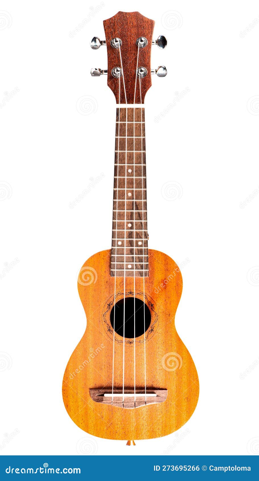 Brown Guitar Ukulele Front View Silouette Close Up Stock Photo - Image ...