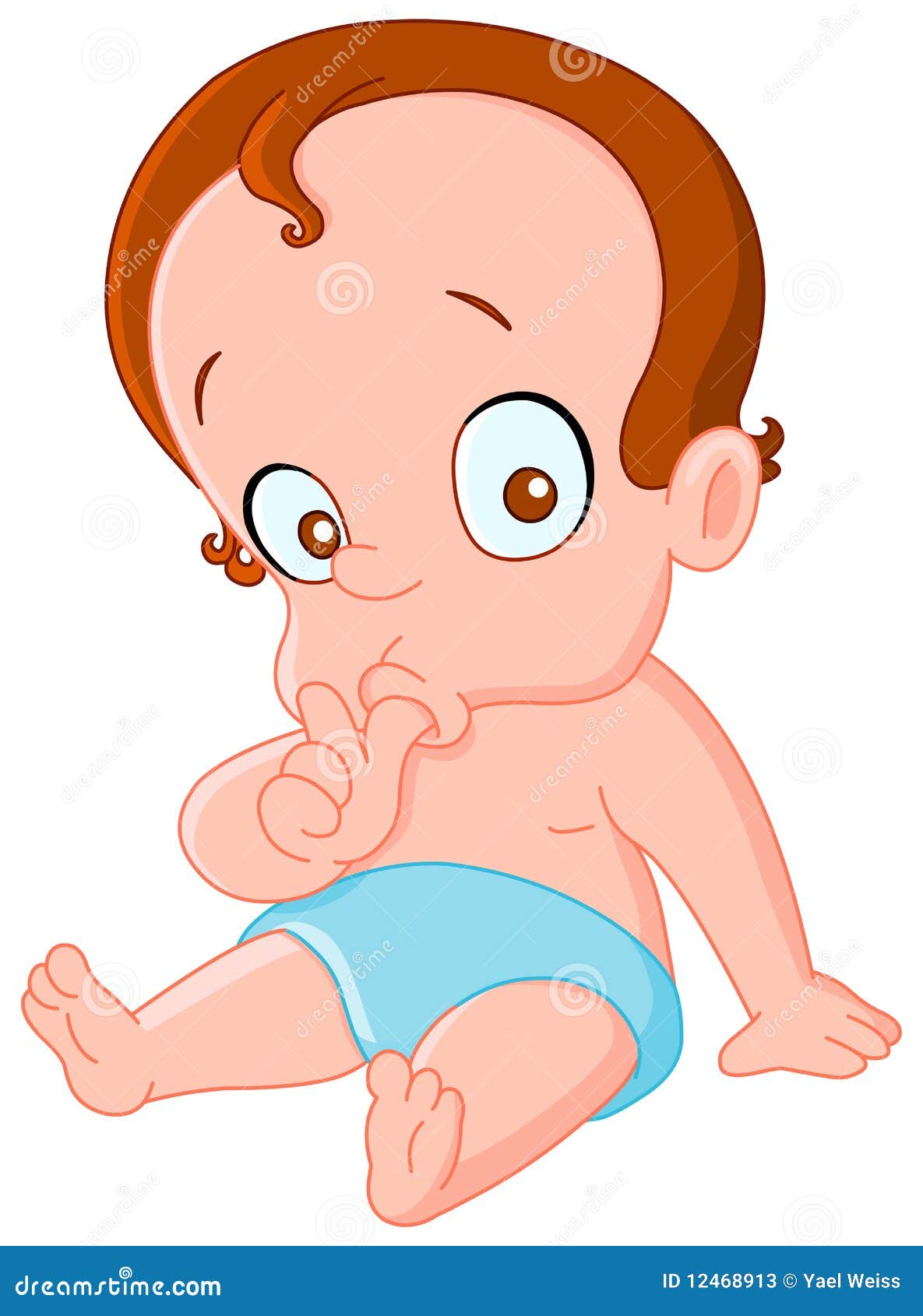 Brown hair baby boy stock vector. Illustration of cartoon - 12468913