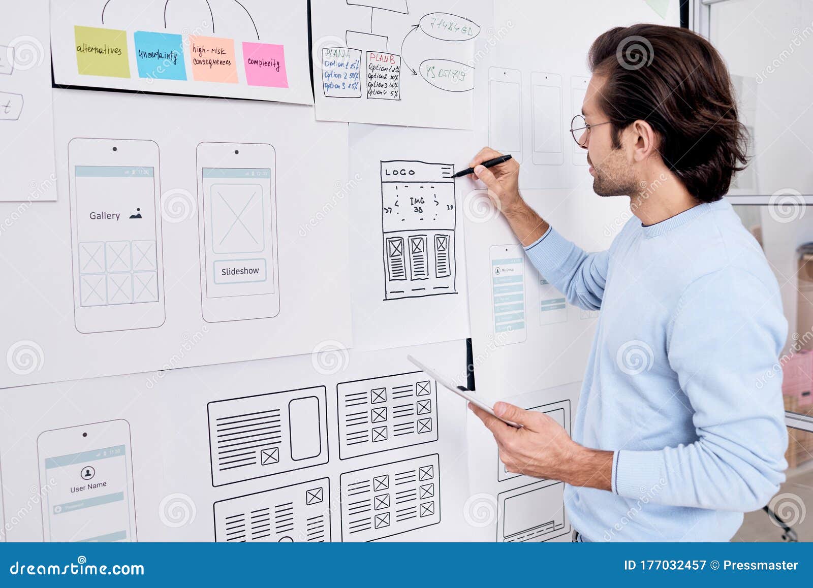 Working on visual design stock image. Image of graph - 177032457