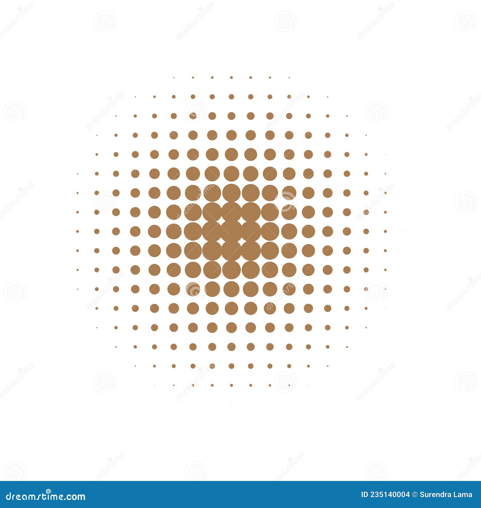 Brown Halftone Retro. Texture Element. Abstract Set. Round Backdrop ...