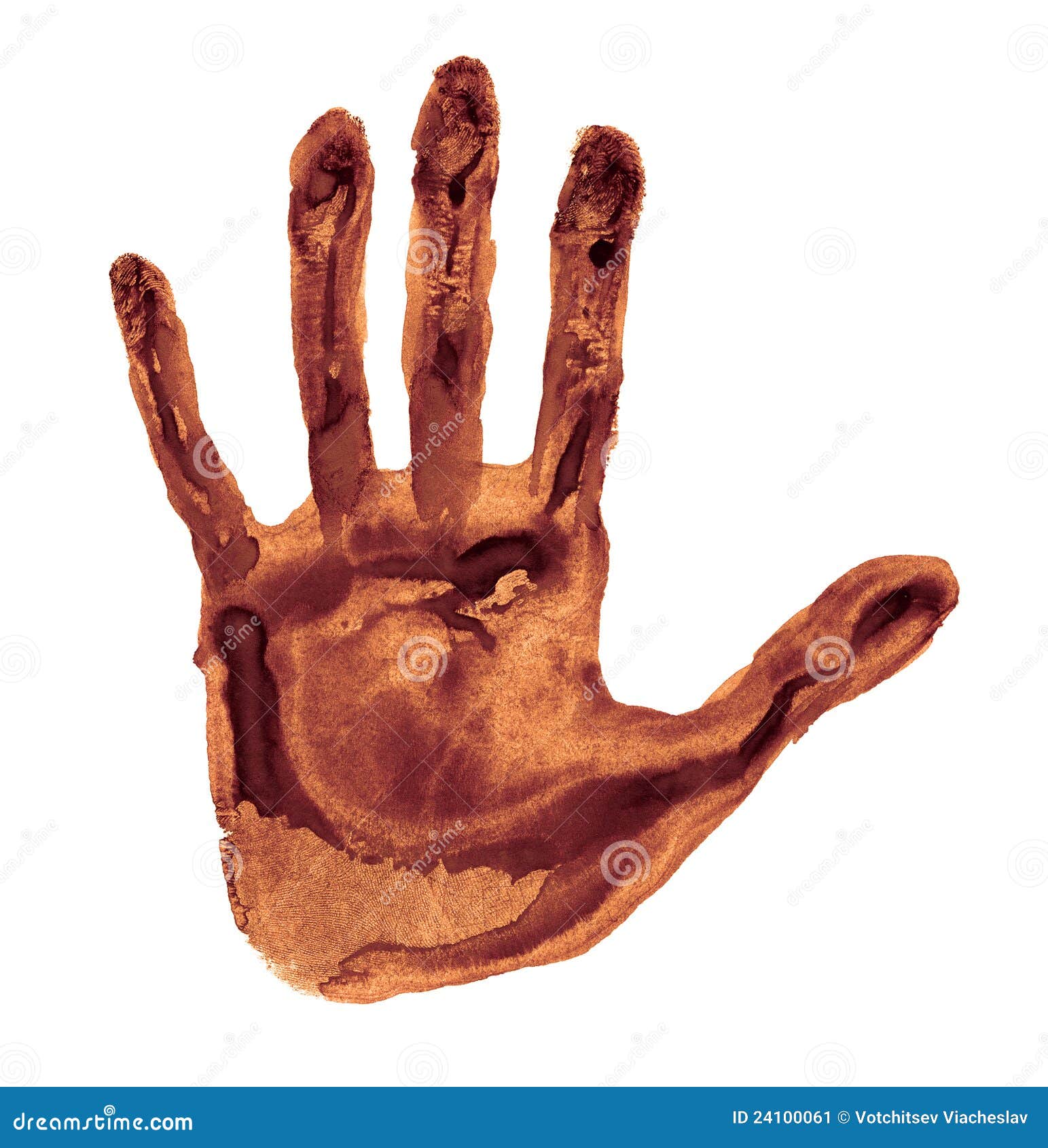 Red Handprint Isolated On Black Background Royalty-Free Stock Photo ...