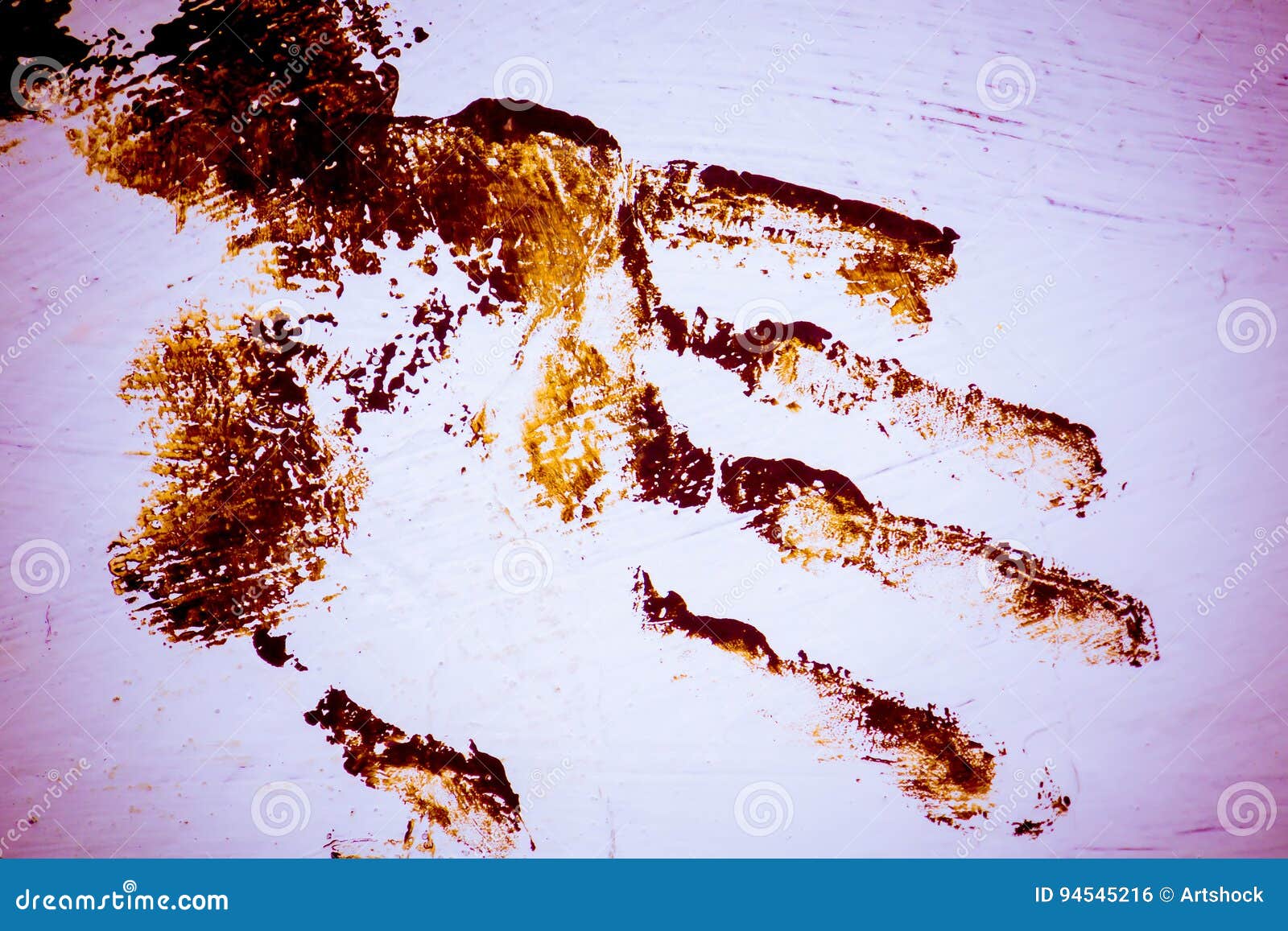 Brown Handprint on White stock photo. Image of track - 94545216