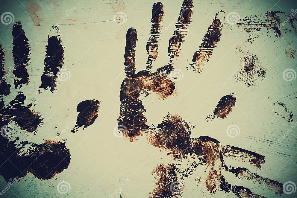 Brown Handprint on White stock photo. Image of palm, background - 94954820