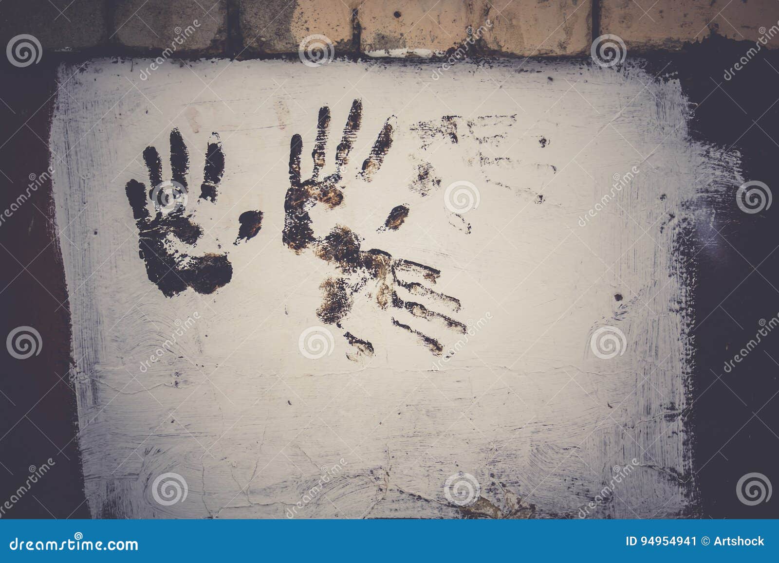 Brown Handprint on White stock image. Image of hand, track - 94954941