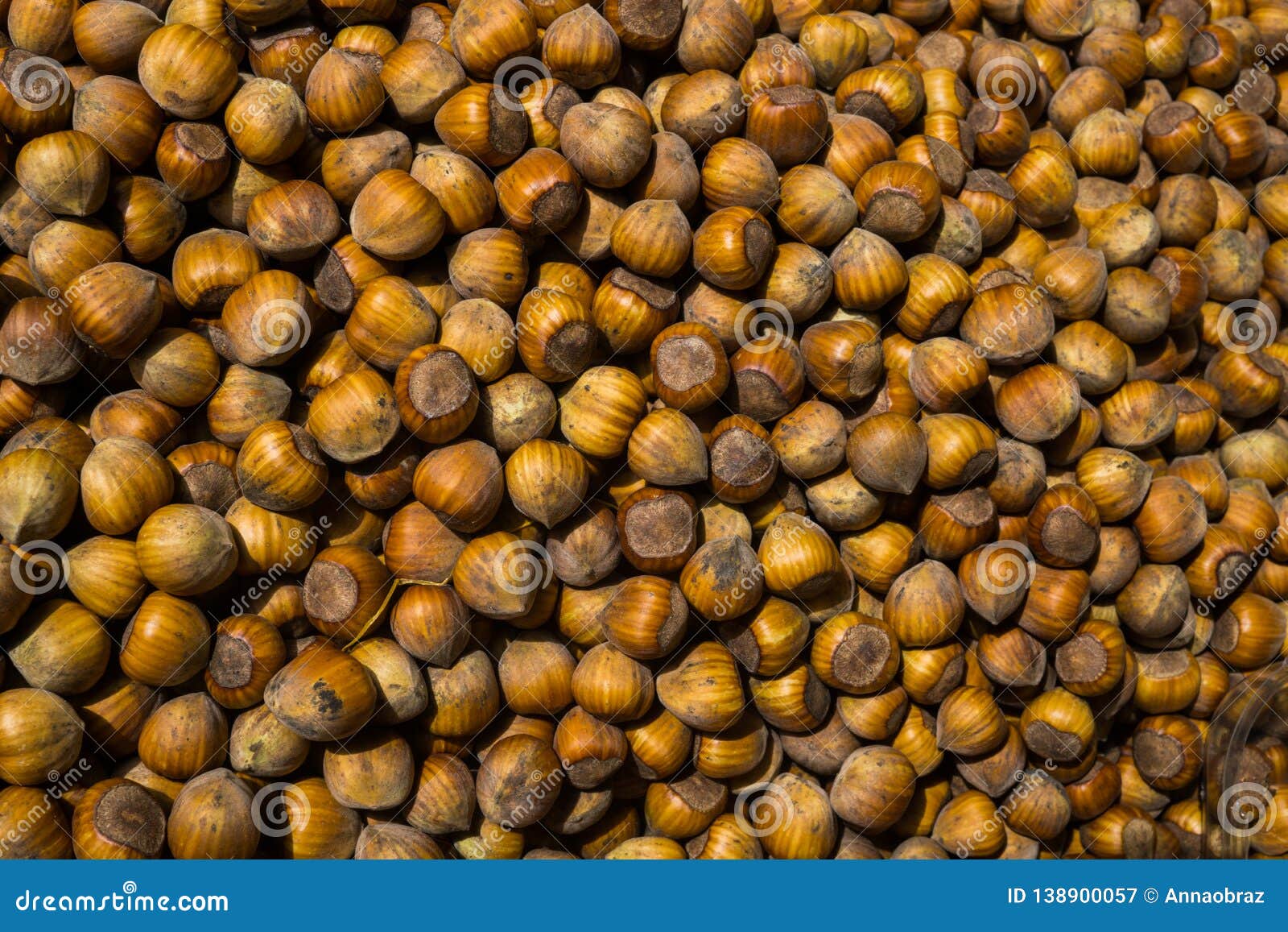 Brown Hazelnut in a Large Box on the Market Stock Image - Image of ...