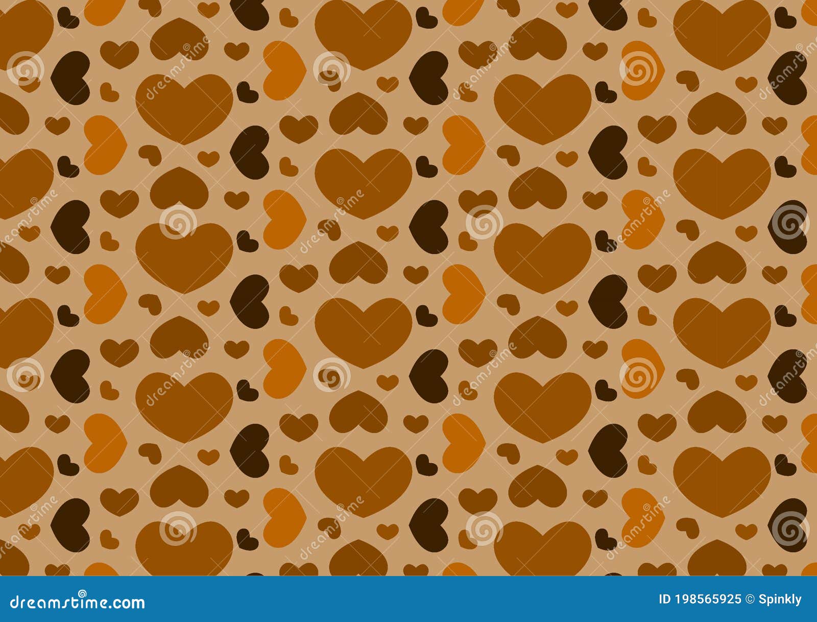 Brown Hearts Shaped Pattern Background Wallpaper Stock Illustration ...