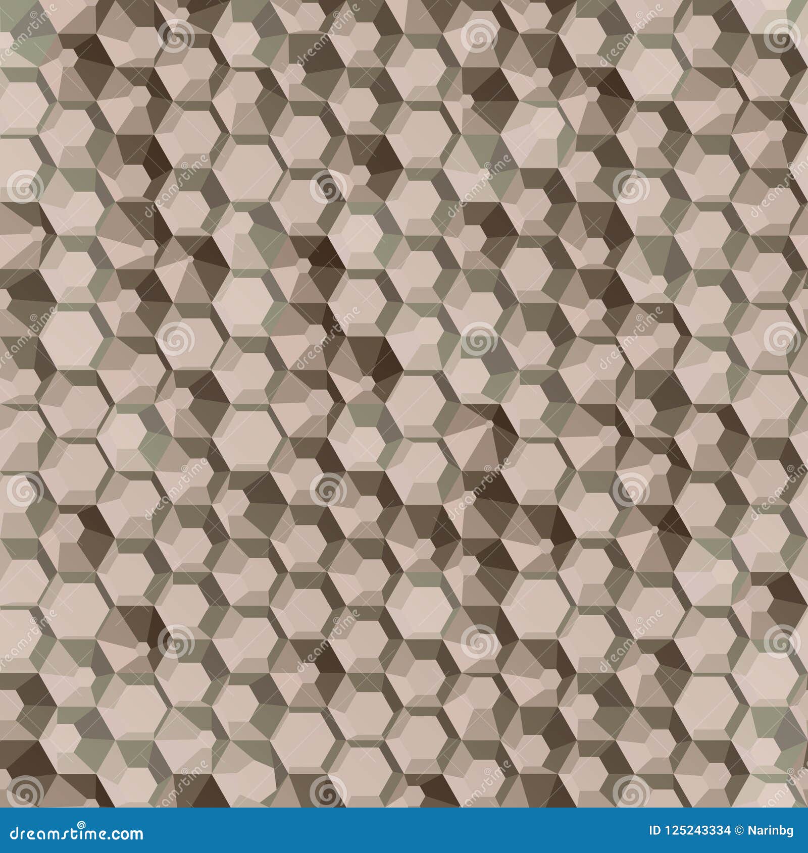 Brown Hexagon Polygon Seamless Background. Stock Vector - Illustration ...