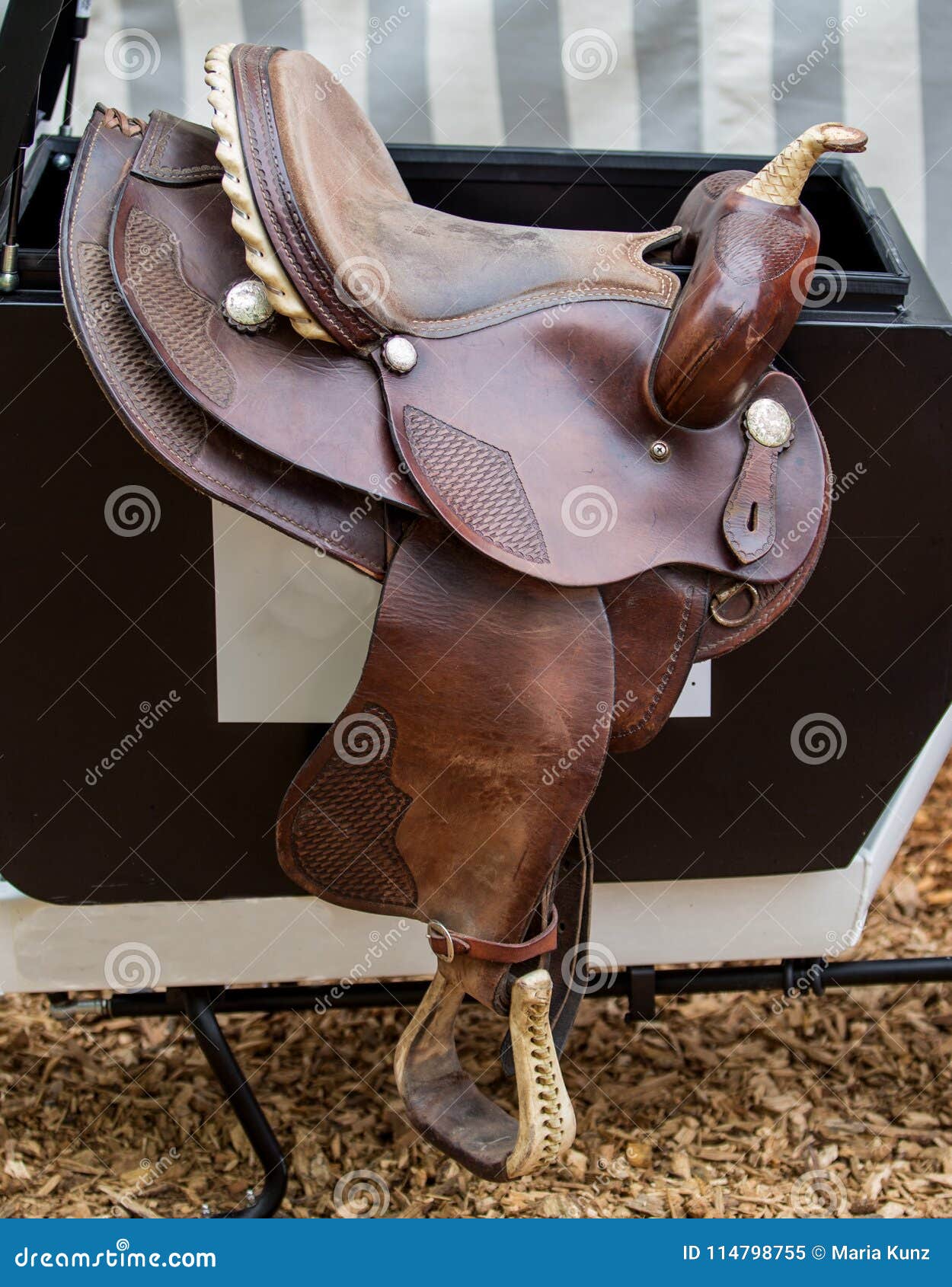 Brown horse`s Saddle stock image. Image of horse, tack - 114798755
