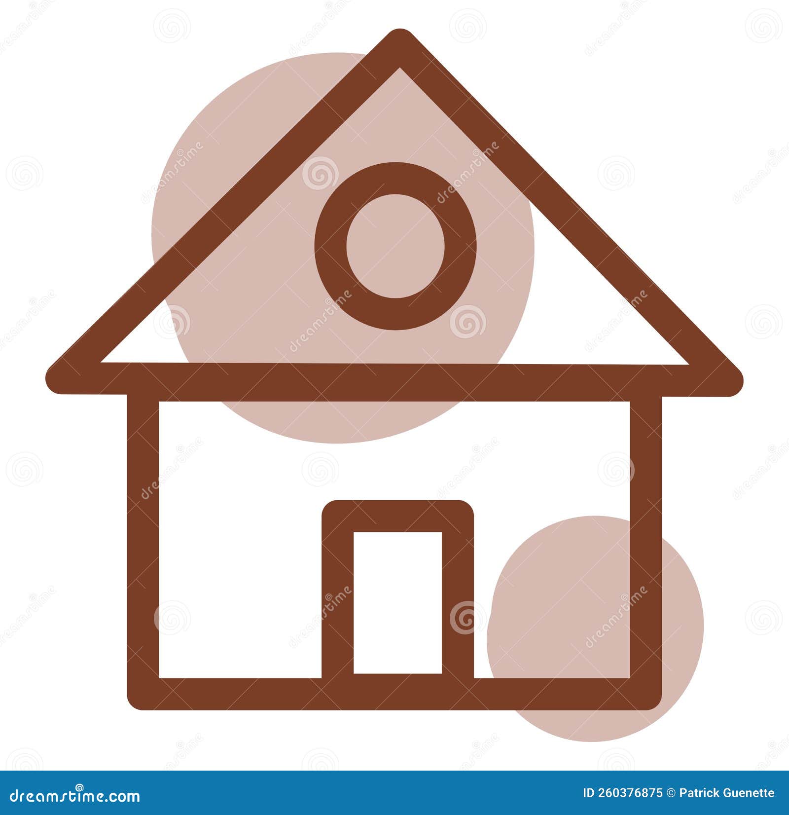 Brown House with Roof Window, Icon Stock Vector - Illustration of tower ...