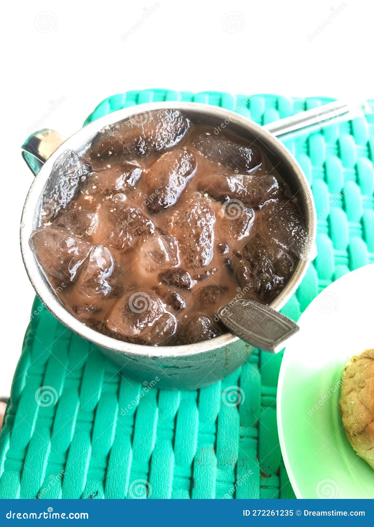 Brown Ice in an iron glass stock image. Image of healthy - 272261235