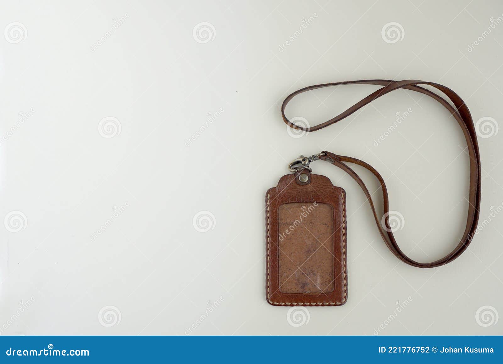Brown Id Card Made of Leather. Stock Photo - Image of label, card ...
