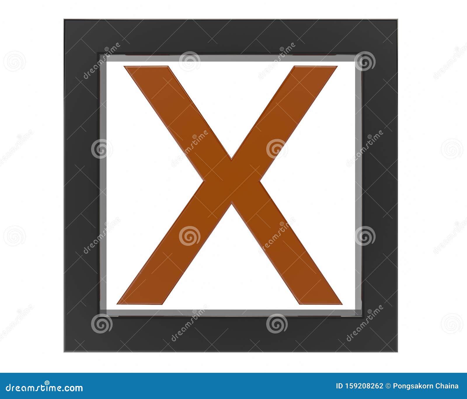 Brown Incorrect Mark Symbol Isolated on White Background Stock ...