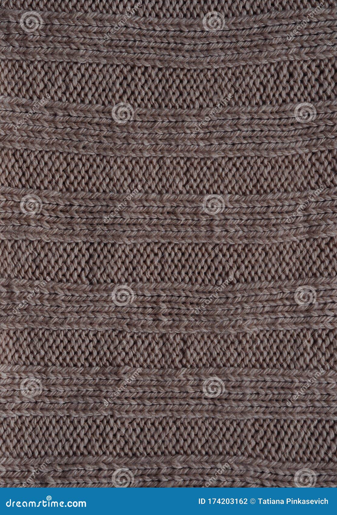 Brown Knitted Textured Background, Knit with the Front and Back Loops ...