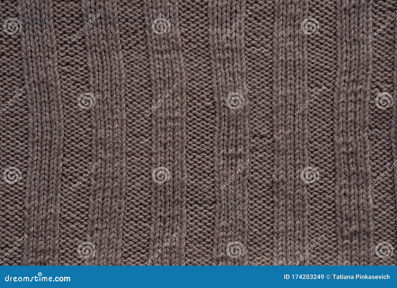 Brown Knitted Textured Background, Knit with the Front and Back Loops ...