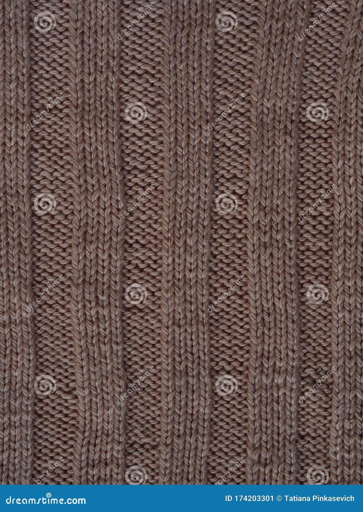 Brown Knitted Textured Background, Knit with the Front and Back Loops ...