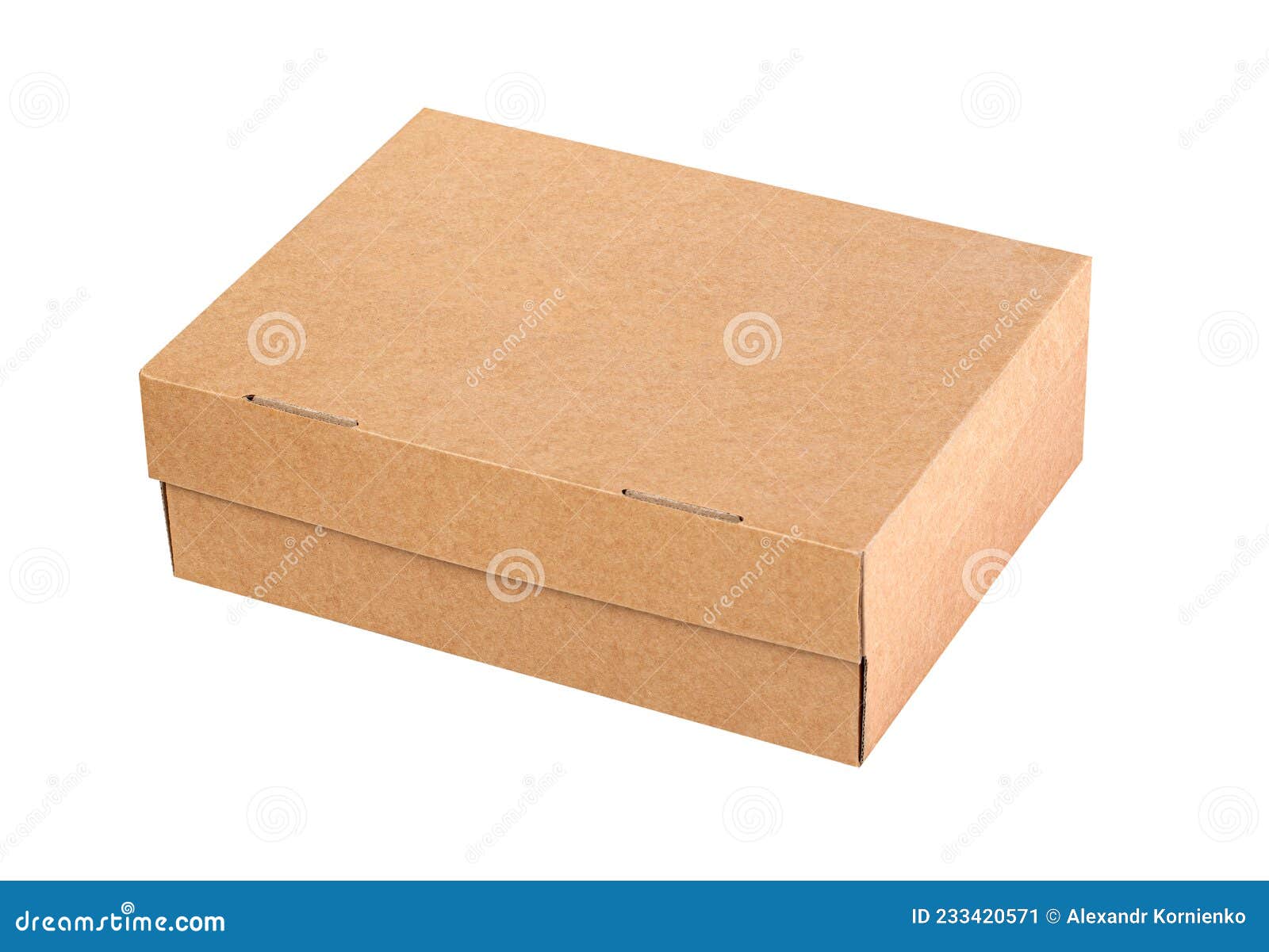 Brown Kraft Paper Box Isolated on White Stock Image - Image of path ...