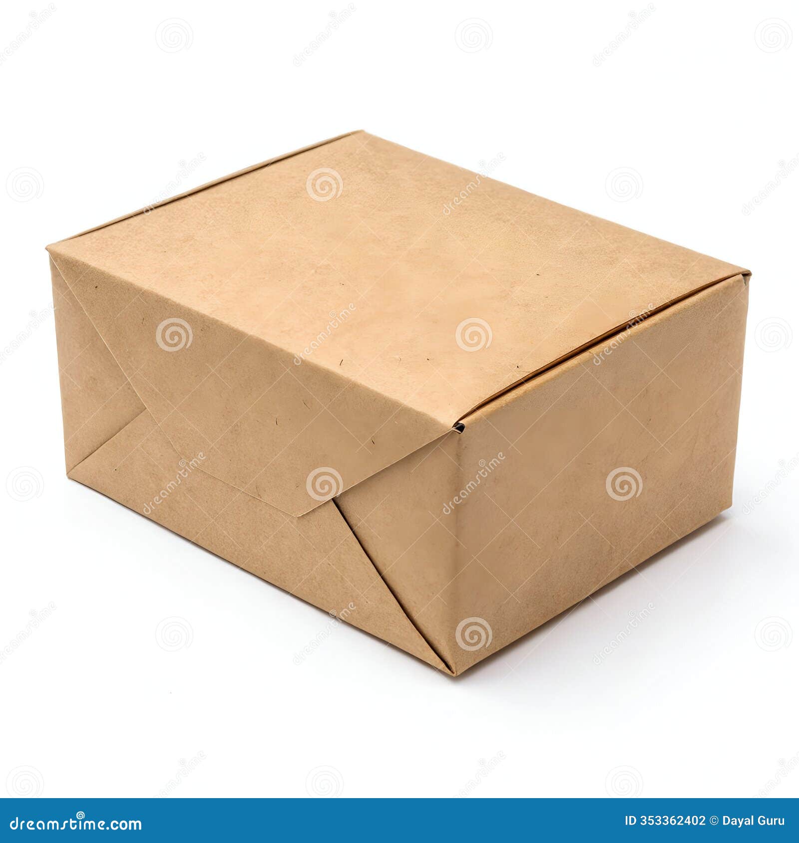 Brown Kraft Paper Box Mockup Isolated on White Background Stock ...