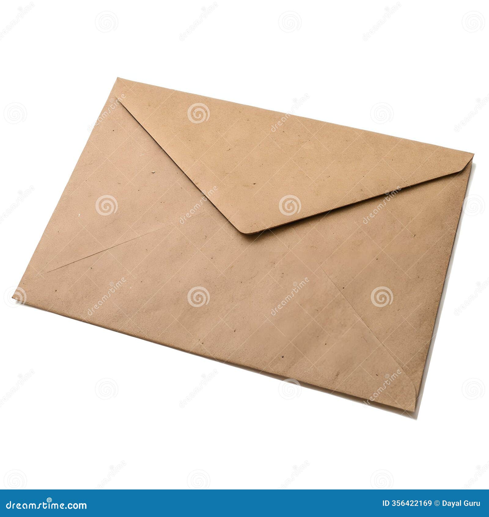 Brown Kraft Paper Envelope Front View Stock Illustration - Illustration ...