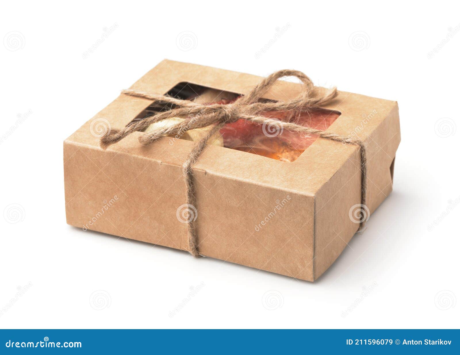 Brown Kraft Paper Gift Box Full of Organic Sweets Stock Image - Image ...