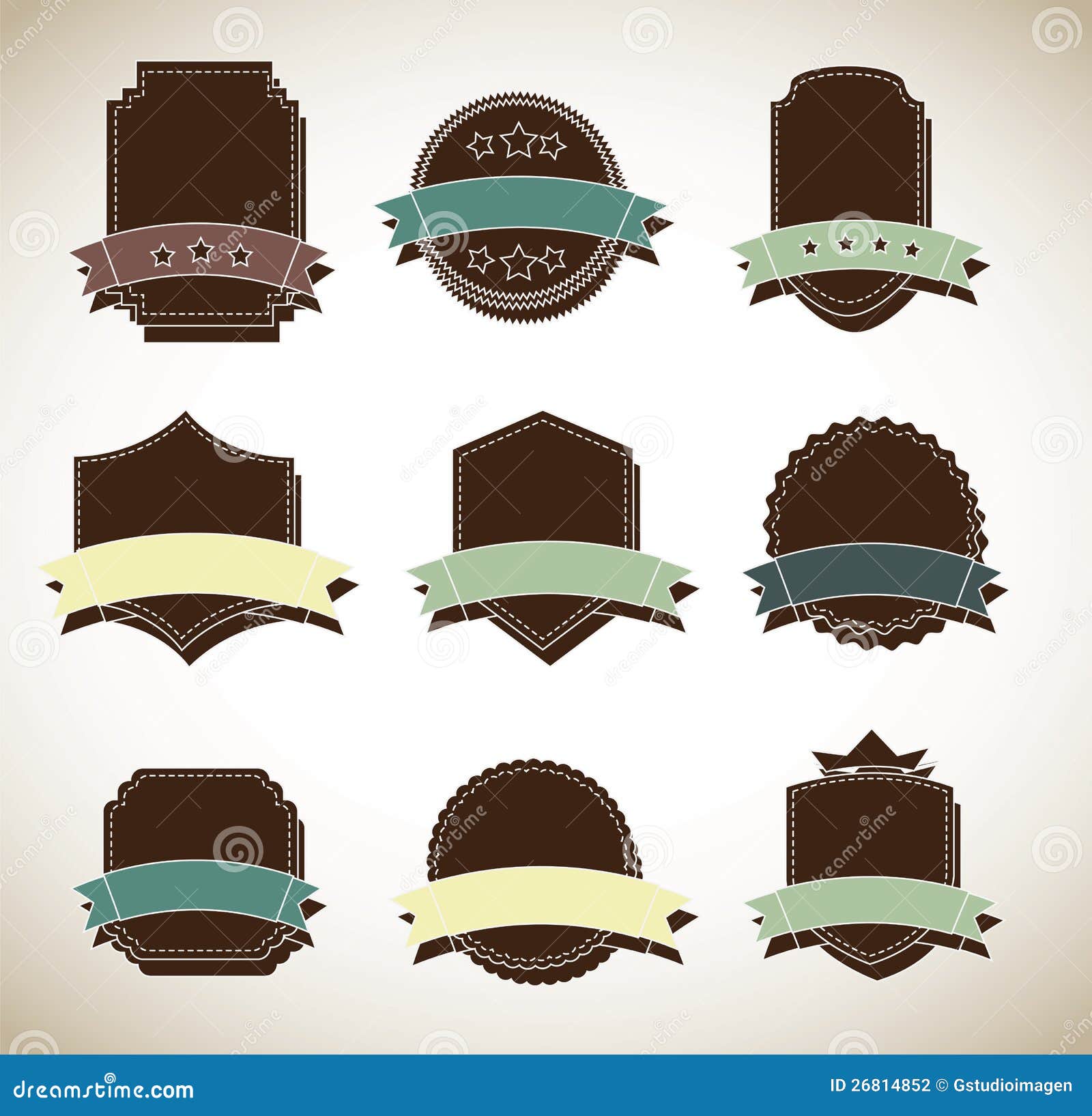 Brown labels stock vector. Illustration of packaging - 26814852